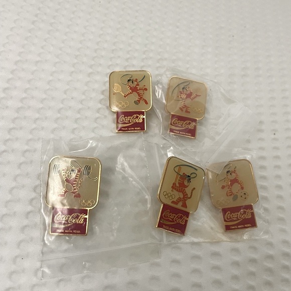 Other | Coca Cola Olympic Pins Lot Of 5 Mascot Hodori Seoul S Korea 8s ...